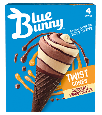 Twist Cones Chocolate Peanut Butter - Blue Bunny
