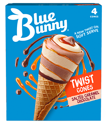 Twist Cones Salted Caramel Chocolate - Blue Bunny