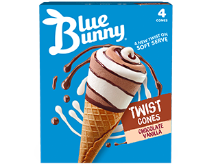 Twist Cones Chocolate Vanilla - Blue Bunny