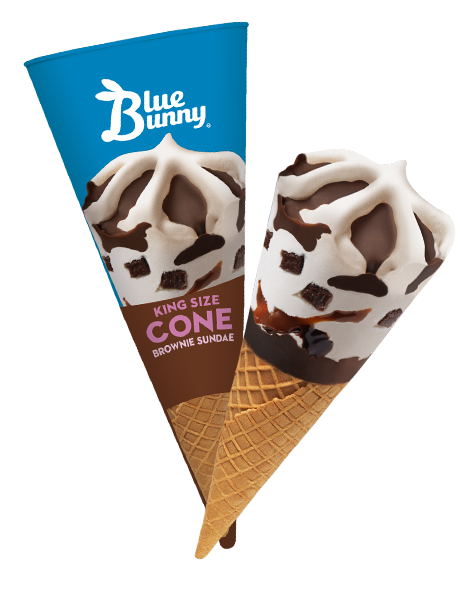 Brownie Sundae King Size Cone - Wells Foodservice
